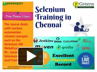 Selenium training in chennai presentation | free to download