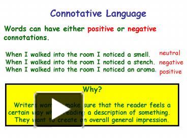 PPT – Connotative Language PowerPoint presentation | free to view - id ...