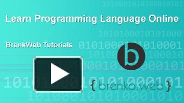 PPT – Learn Programming Language Online Free – BrenkoWeb PowerPoint ...