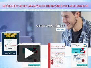 PPT – MICROSOFT ACCESS DATABASE: WHAT IS THE ‘RECORD IS TOO LARGE ...