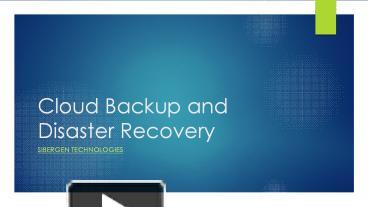 Cloud Backup presentation | free to download