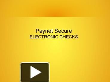 Echeck Processing presentation | free to download