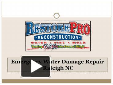 PPT – Emergency Water Damage Repair Raleigh North Carolina PowerPoint ...