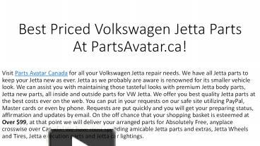 PPT – Get High End VW Jetta Parts At Partsavatar PowerPoint ...