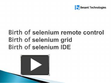 PPT – selenium training in chennai PowerPoint presentation | free to ...