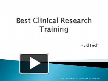 Clinical research: presentation | free to download