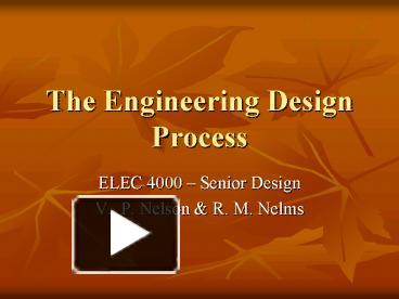 The Engineering Design Process presentation | free to view