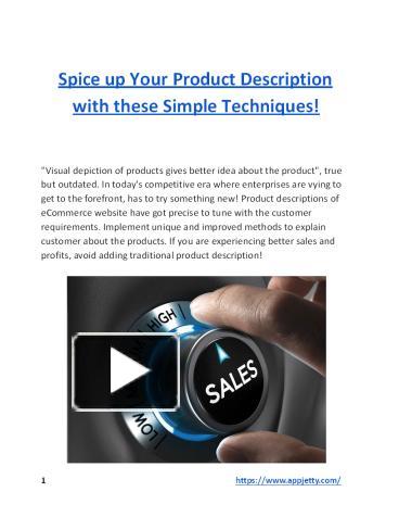 PPT – Spice up Your Product Description with these Simple Techniques ...