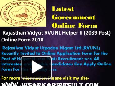 Latest Government Online Form (1) presentation | free to download