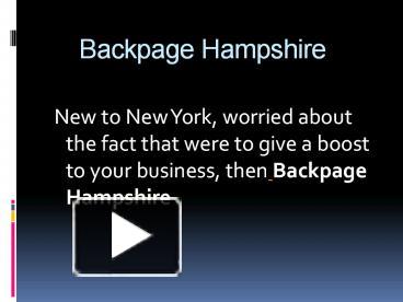 PPT – Backpage Hampshire PowerPoint presentation | free to download ...