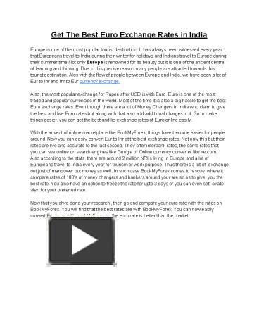 Get the Best Conversion Rate for Eur to INR presentation | free to download