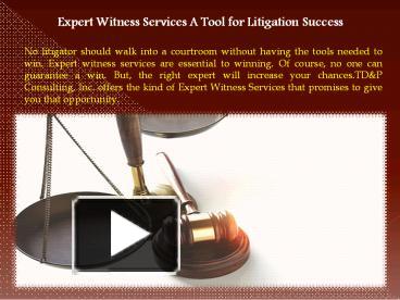 PPT – Expert Witness Services: A Tool for Litigation Success PowerPoint ...