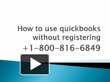 PPT – Register quickbooks with validation code PowerPoint presentation ...