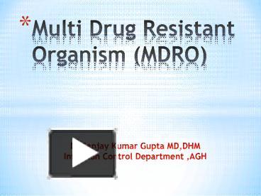 Management of MDRO presentation | free to download