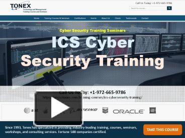 ICS (Industrial Control System) Cybersecurity Training presentation ...