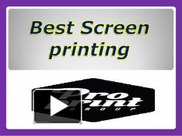 Best Screen printing presentation | free to download