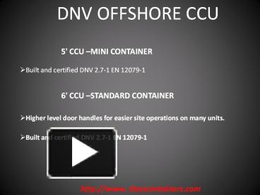DNV OFFSHORE CCU presentation | free to download