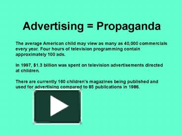 PPT – Advertising = Propaganda PowerPoint presentation | free to ...
