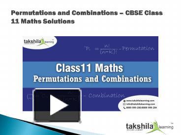 Permutations and Combinations – CBSE Class 11 Maths Solutions ...