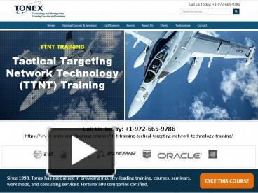 Tactical Targeting Network Technology ( TTNT ) Training presentation ...