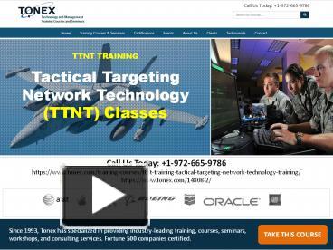 Tactical Targeting Network Technology (TTNT) Classes presentation ...