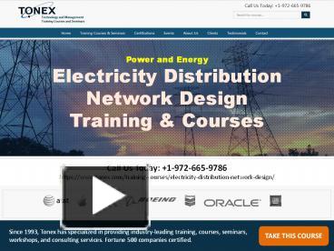 Electricity Distribution Network Design Training & Courses presentation ...