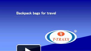 Backpack bags for travel presentation | free to download
