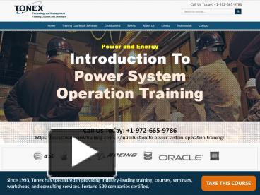 Introduction to Power System Operation Training presentation | free to ...