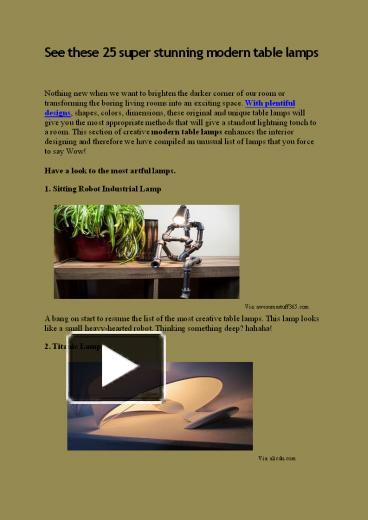 PPT – See These 25 Super Stunning Modern Table Lamps PowerPoint ...