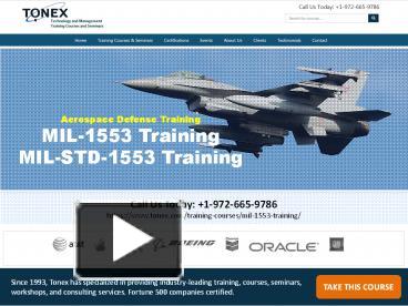 MIL-1553 Training, MIL-STD-1553 Training : Tonex.com presentation ...
