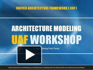 Architecture Modeling with UAF (Unified Architecture Framework)- UAF W ...