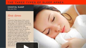 PPT – The Three Types of Sleep Apnea PowerPoint presentation | free to ...