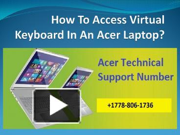 How To Access Virtual Keyboard In An Acer Laptop? presentation | free ...