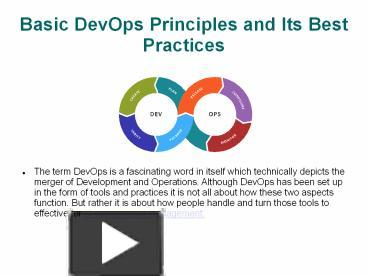 Basic DevOps Principles and Its Best Practices presentation | free to ...