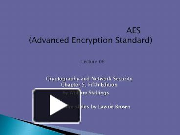 AES presentation | free to download