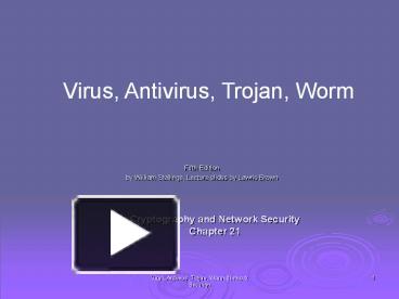 PPT – Virus, Antivirus, Trojan, Worms 2 PowerPoint presentation | free ...