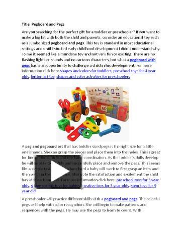 PPT – Pegboard and Pegs PowerPoint presentation | free to view - id ...