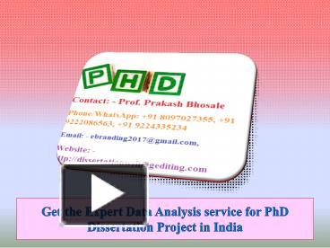 PPT – Get the Expert Data Analysis service for PhD Dissertation Project ...