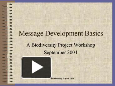 PPT – Message Development Basics PowerPoint presentation | free to view ...