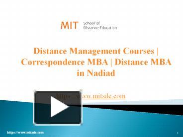 PPT – Distance Management Courses | Correspondence MBA | Distance MBA ...