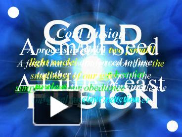 PPT – A process in which two small light nuclei are forced to fuse ...