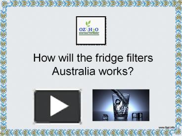 How will The Fridge Filters Australia Works in Order To Clean the ...