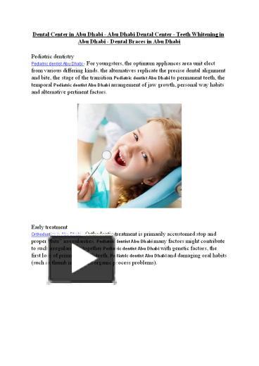 PPT – Dental Center in Abu Dhabi - Abu Dhabi Dental Center - Teeth ...