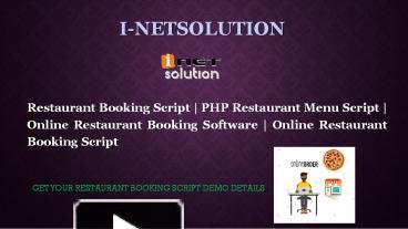 PPT – Restaurant Booking Script | PHP Restaurant Menu Script PowerPoint ...
