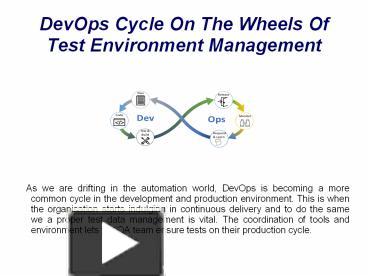 PPT – DevOps Cycle On The Wheels Of Test Environment Management ...