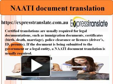NAATI document translation presentation | free to download