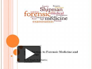 introduction forensic medicine presentation | free to download