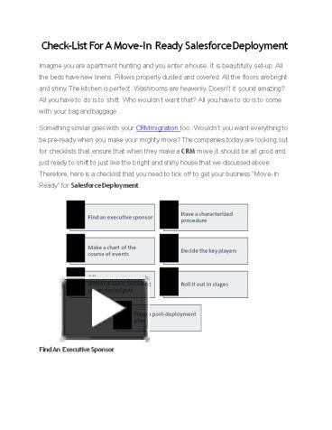 Check-List For A Move-In Ready Salesforce Deployment presentation ...