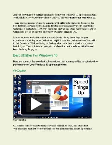 10 Excellent Utilities For Windows 10 to Optimize Your Experience ...
