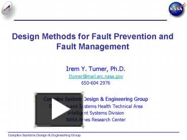 Design Methods for Fault Prevention and Fault Management presentation ...